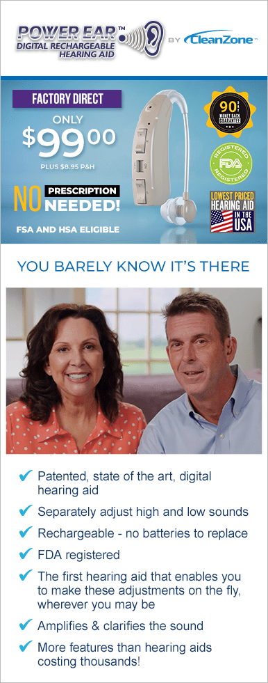 Power Ear™ Digital Rechargeable Hearing Aid by Clean Zone™ - State of ...